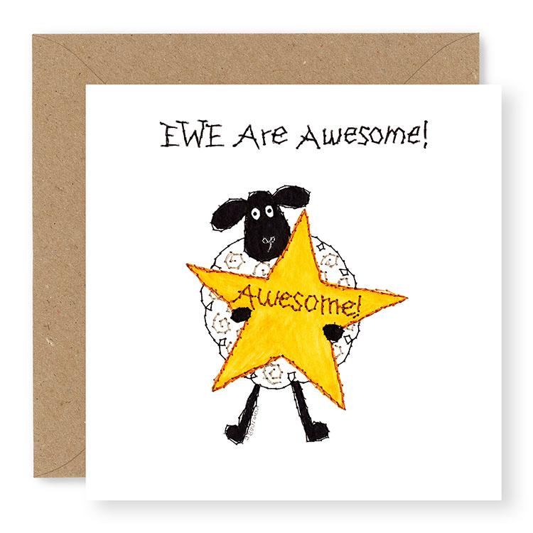 Hey EWE Ewe are Awesome Card, (EW46) – Jane Buurman Handmade