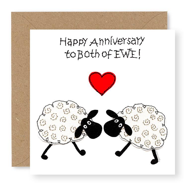 Hey EWE 2 Sheep Happy Anniversary to Both of EWE Card, (EW62) – Jane ...