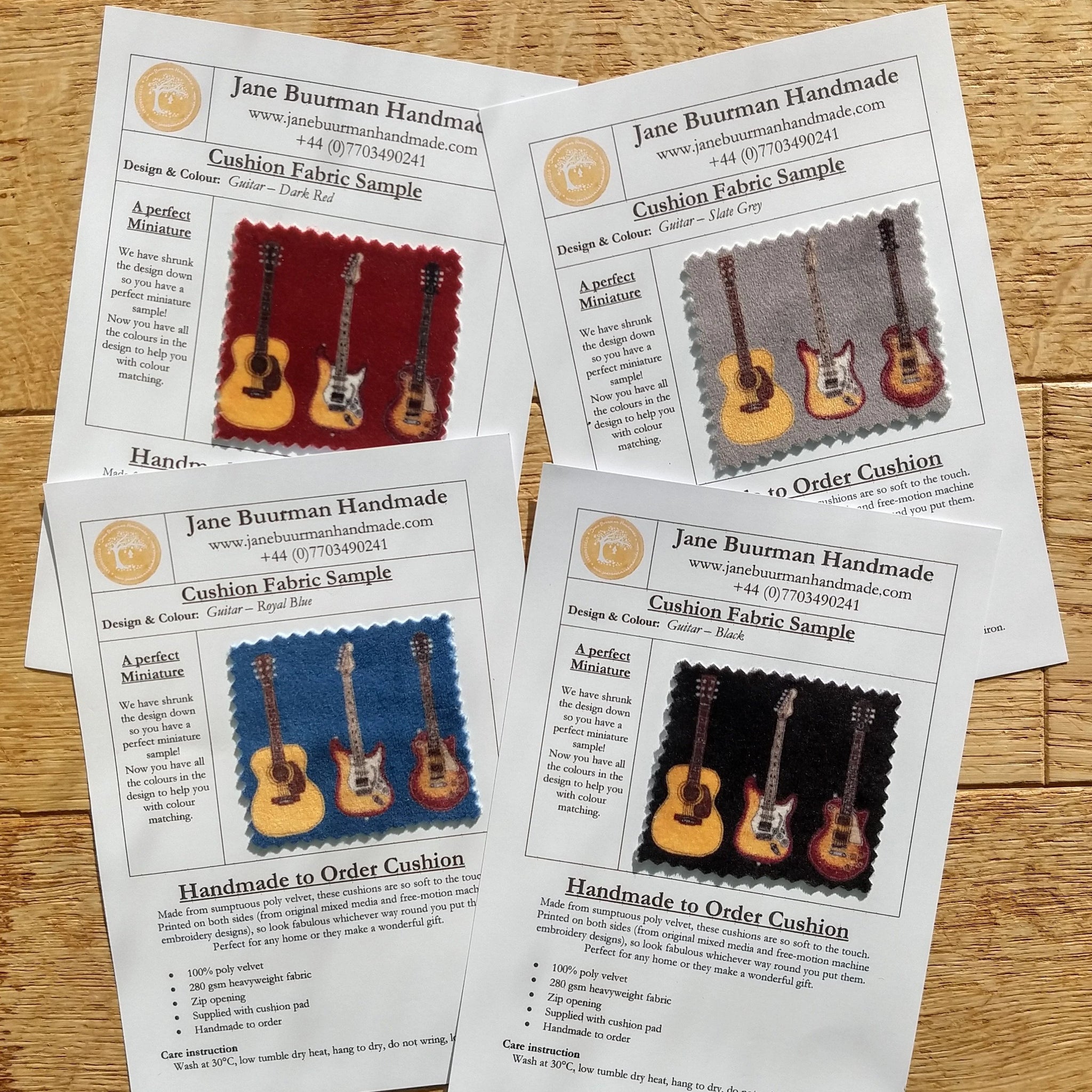 Cushion Sample - Guitars – Jane Buurman Handmade